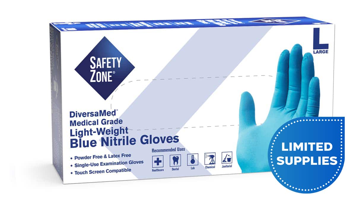 Glove SM Nitrile PF Medical Grade Blue Cs/10pk Pk/100 - Myriad Industries