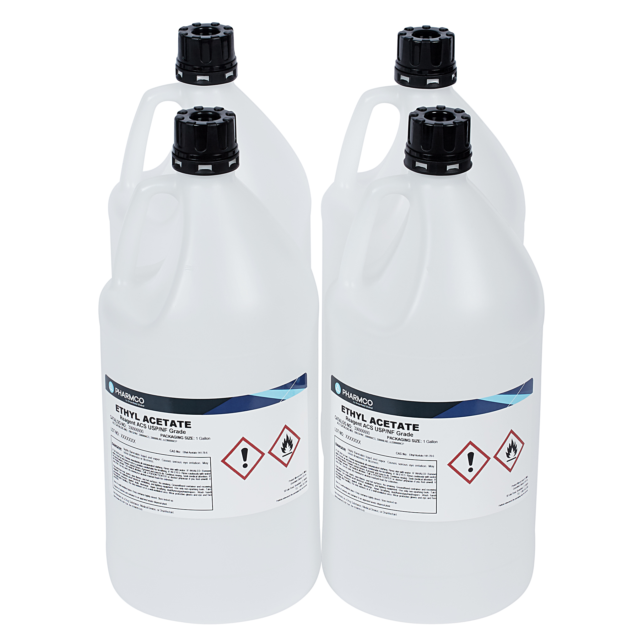 Ethyl Acetate ACS Fluorinated Poly Bottle Cs/4x1GL - Myriad Industries
